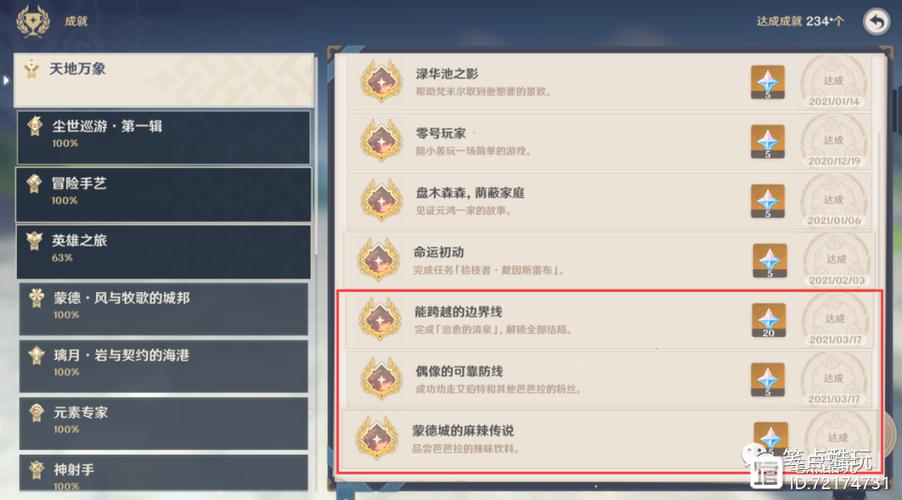 原神邀约隐藏成就大全图标