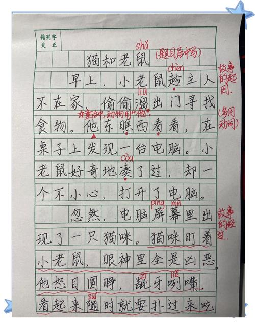 老鼠偷猫的玉米看图写话截图