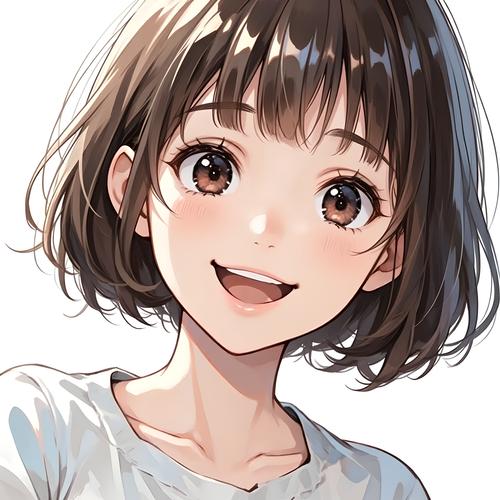 短发卡通女图标