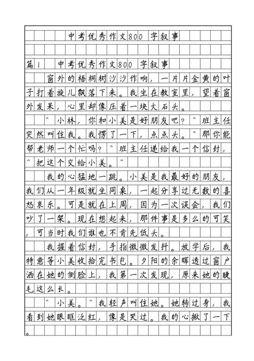 中考记叙文800字范文图标