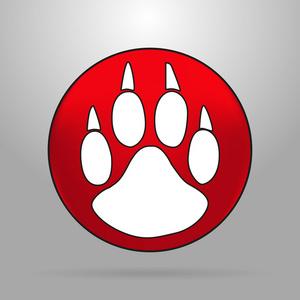 猫爪子符号红色图标