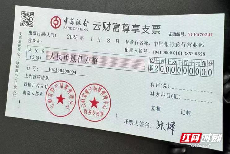 银行上千万支票