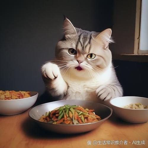 小猫看到人吃饭就一直叫