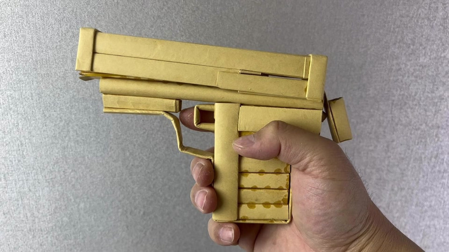 一张纸折立体小武器