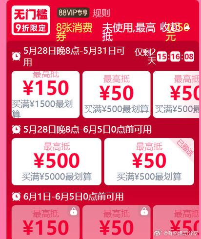 淘宝88vip哪些店铺打九五折图标