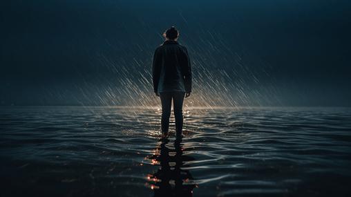雨中的背影图片图标
