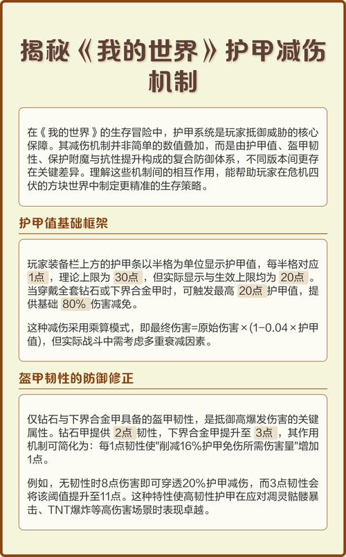 我的世界护甲值减伤怎么算