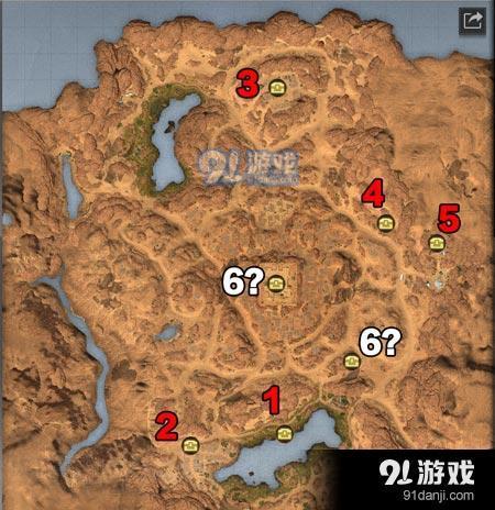 沙石堡探索宝箱分布图图标