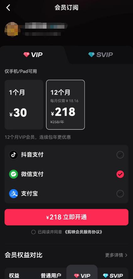 剪映vip充值图标