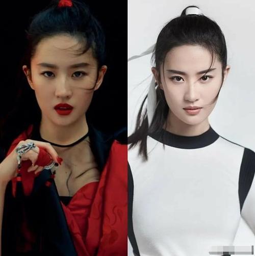 刘亦菲浓妆淡妆对比图标