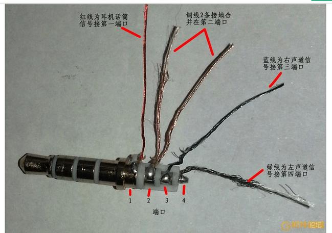 耳机接线图四线颜色解法图标