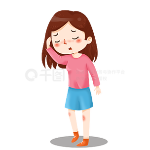 女孩说身体不舒服图标