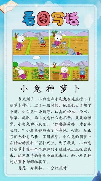 二年级看图写话小白兔种萝卜图标