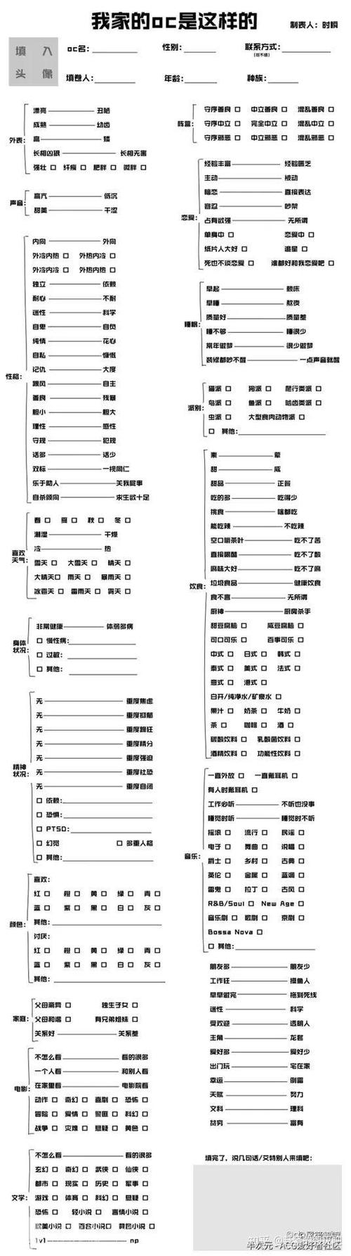 oc性格问卷截图