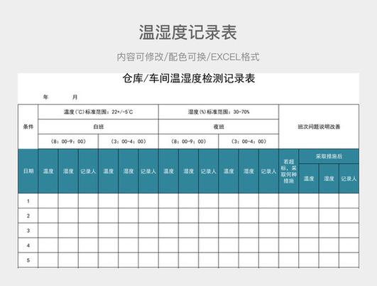 12月份温湿度记录表图标