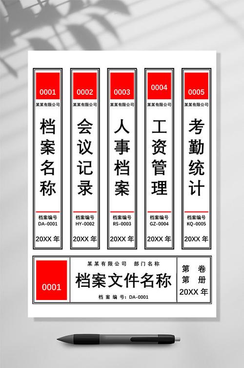 档案盒标签模板word截图