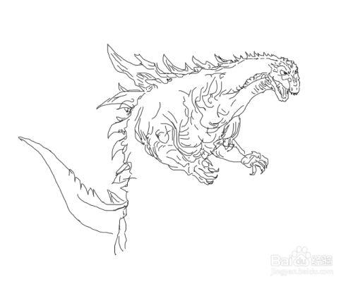 在我的世界里面怎么画红莲哥斯拉