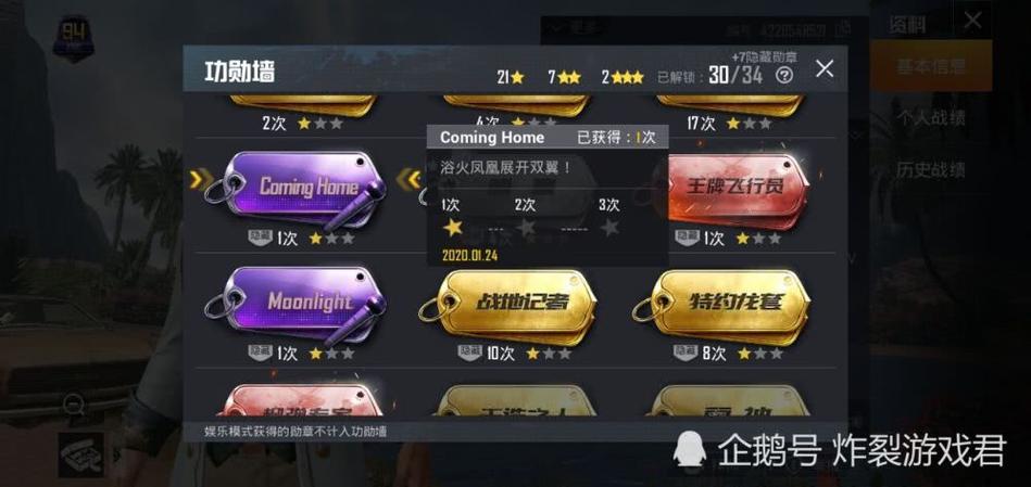和平精英功勋达人称号