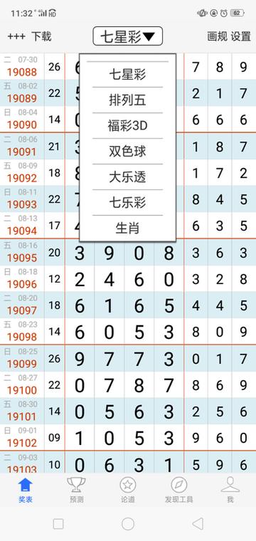 够力排列五七星彩奖表图标