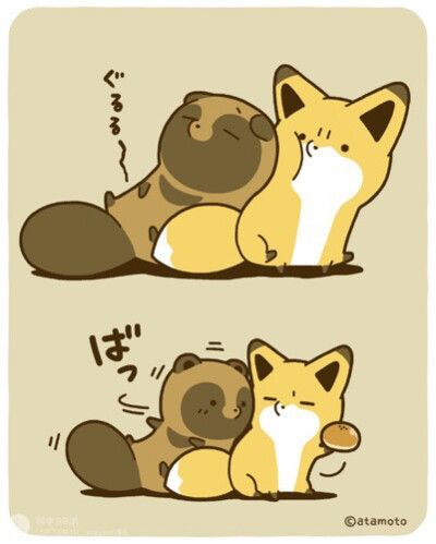 小狐狸和小狸猫漫画图标