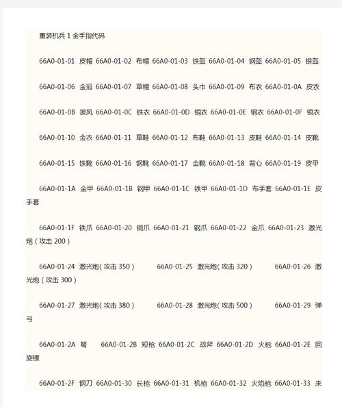 重装机兵4金手指大全图标