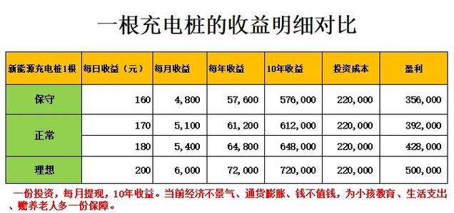 5个充电桩一年收益