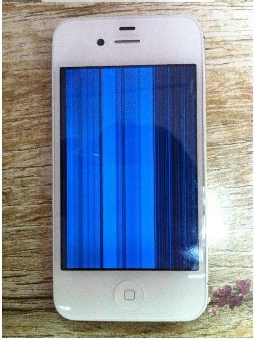 手机摔后出现白色竖条纹截图