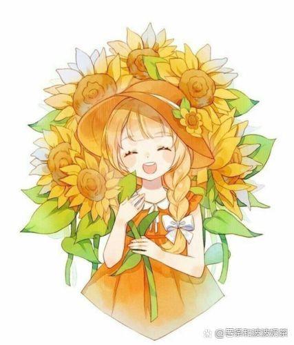 橙色系二次元少女头像截图