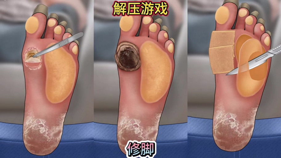 解压游戏挤痘痘修脚截图