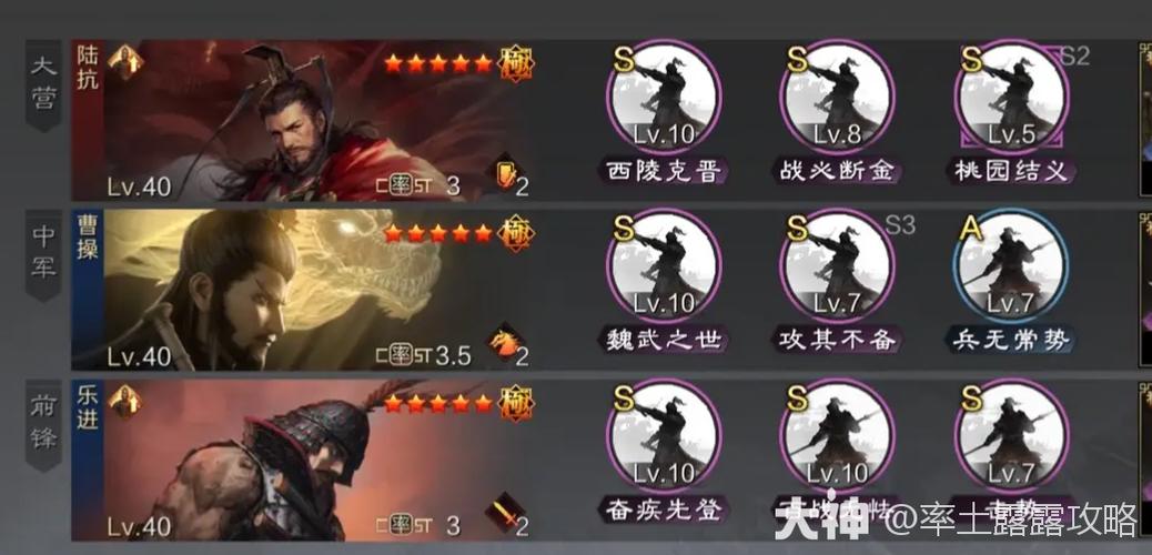 率土当前版本t0队伍
