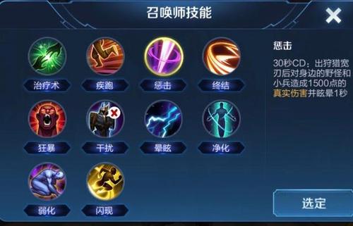 打野带的是惩击还是惩戒图标