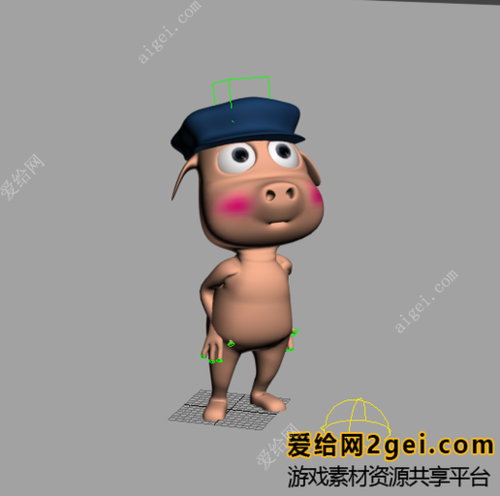 3dmax做小猪图标