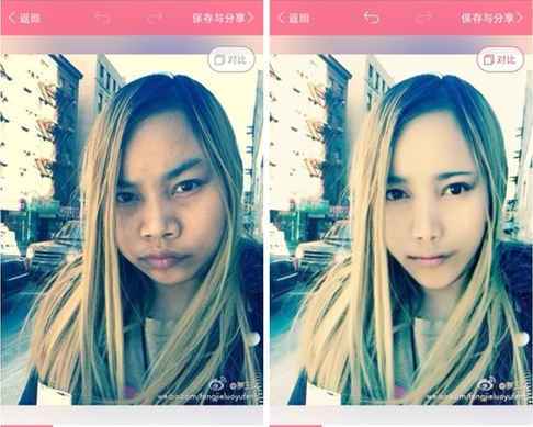 美颜滤镜前后对比照图片截图