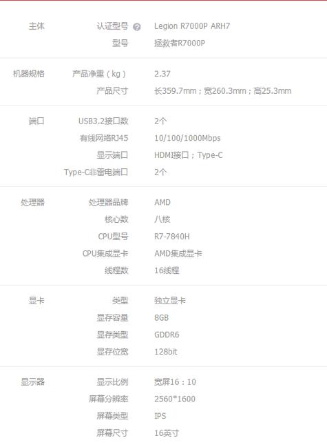 拯救者 R7000P 2020游戏笔记本价格截图