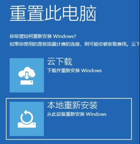 重置电脑选云下载还是本地重新安装截图