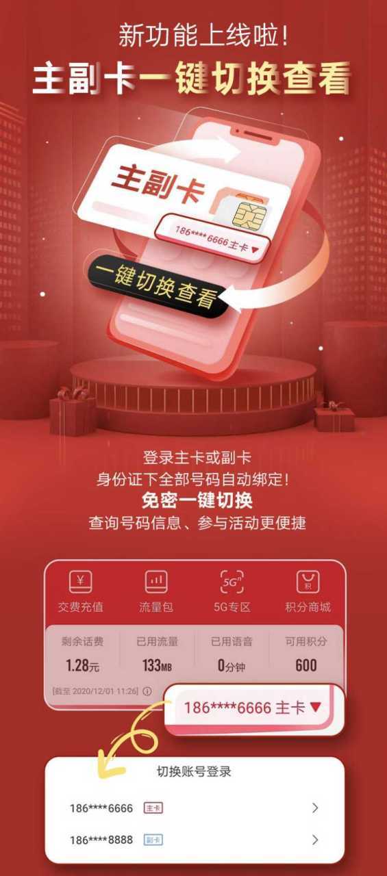 联通主卡副卡可以互换吗图标