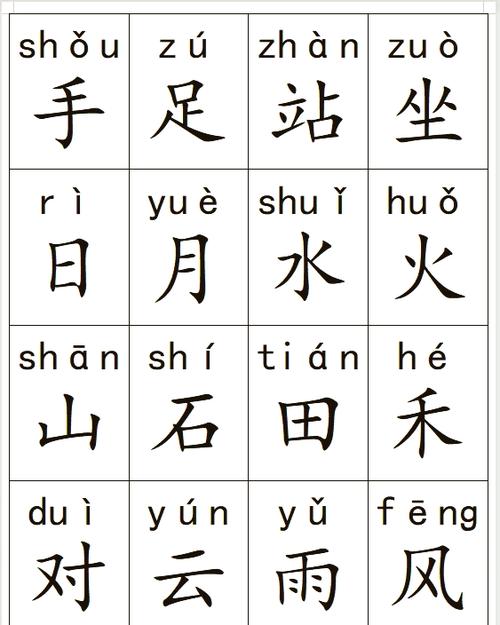 一年级识字表可打印图标