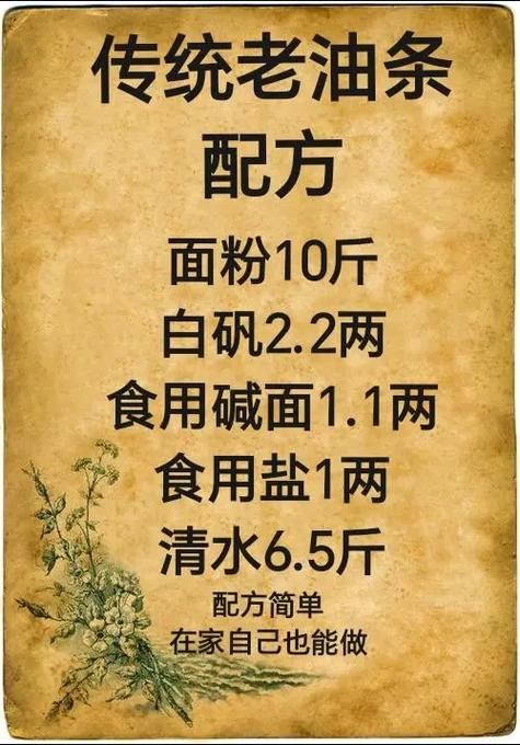 老式油条配方图标