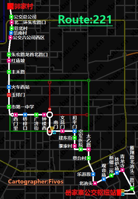 公交221路全程路线图图标