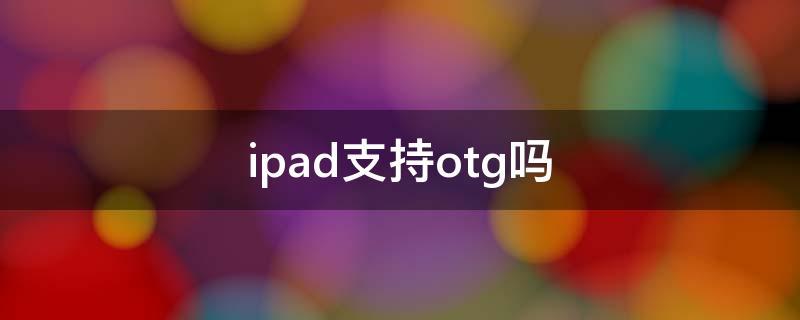 ipad支持OTG功能吗图标