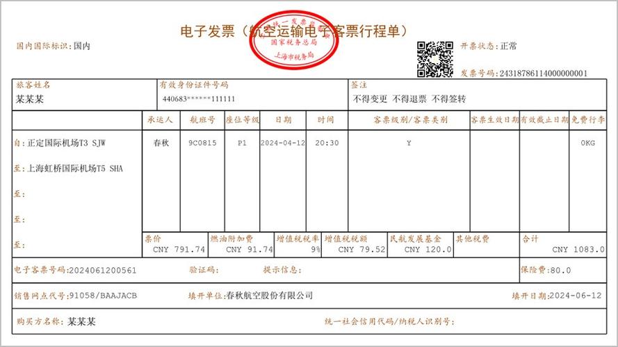 机票行程单图片截图