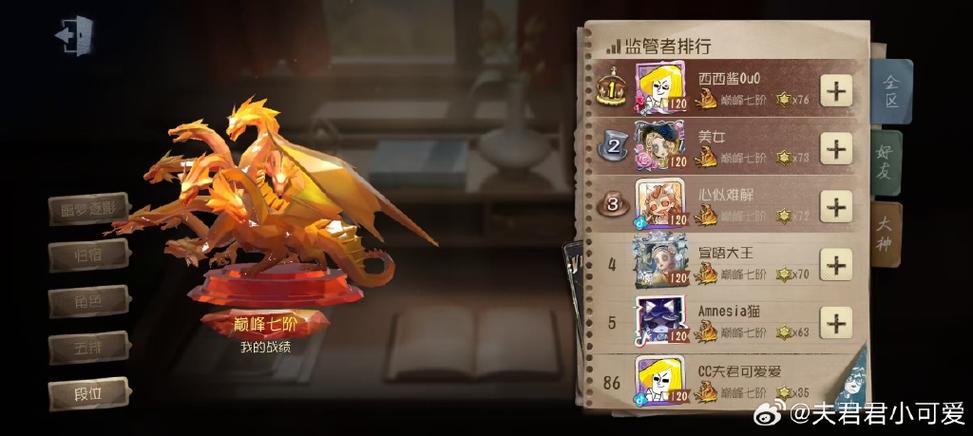 第五人格屠榜排名截图
