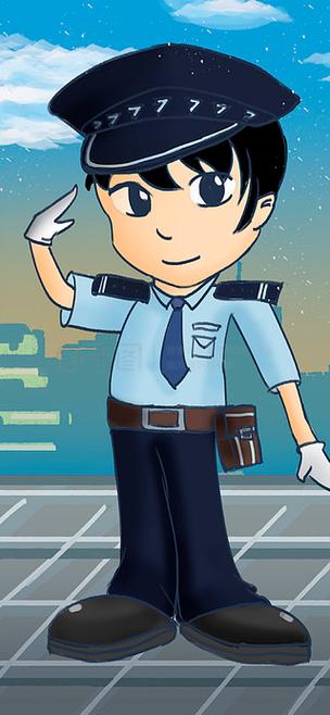 警察叔叔和小头图标