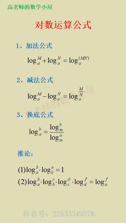 对数函数常见公式