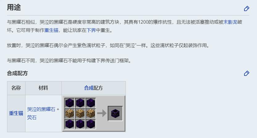 我的世界哭泣的黑曜石有什么用图标