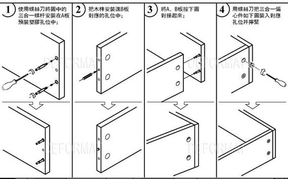 柜子三合一螺丝扣安装图图标