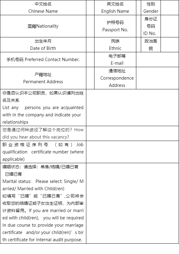 job application