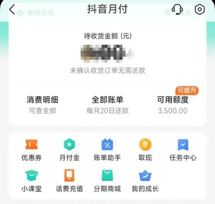 抖音月付每月扣多少钱图标