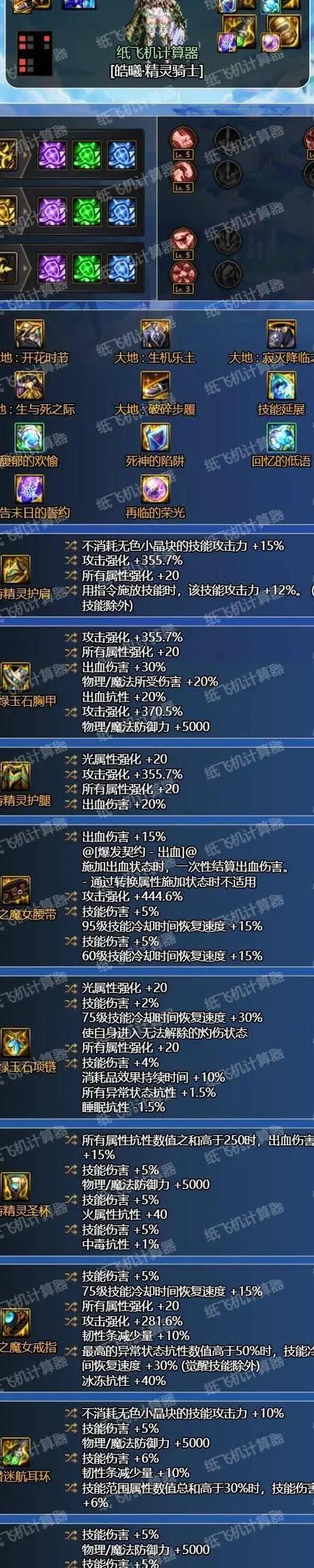 dnf精灵骑士装备搭配