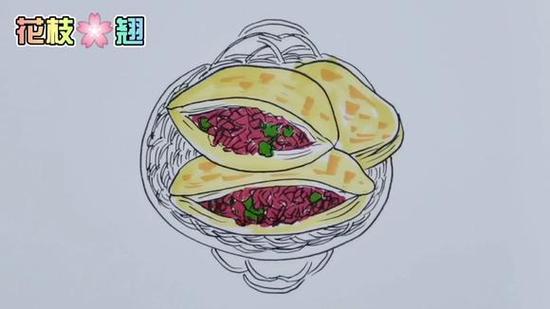 驴肉火烧简笔画图标